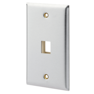 1 Port Keystone Wall Plate - Stainless Steel - 1 Gang - Semtron, Inc.